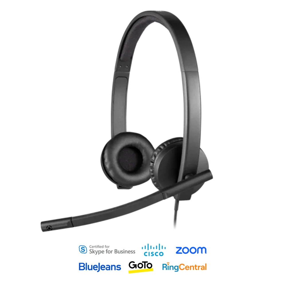 Logitech H570E Stereo Headset | Inline controls | Clear audio ...