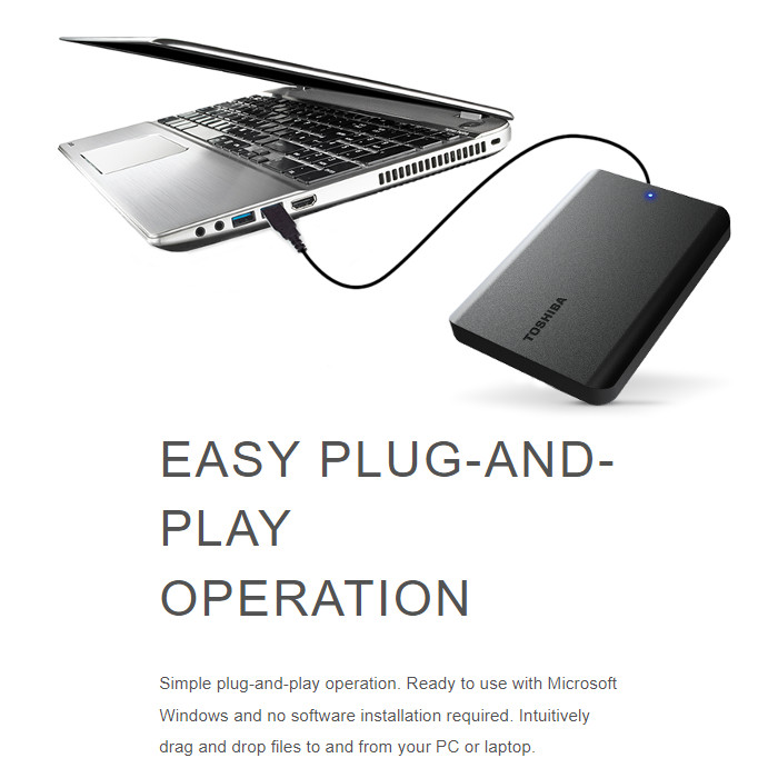 Toshiba Portable External Hard Drive CANVIO BASICS (A5) USB 3.0 - MSL ...