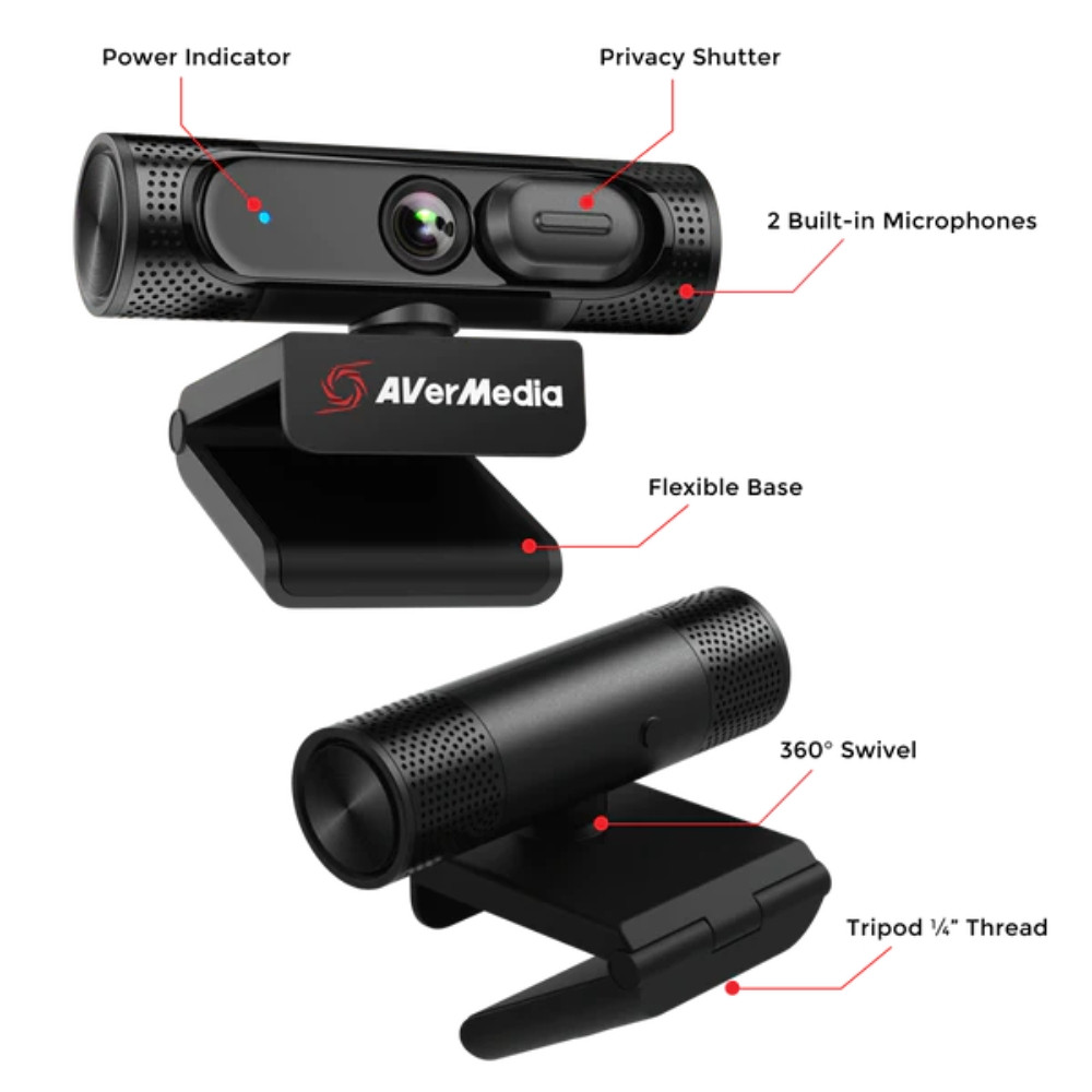 AVerMedia PW315 1080p60 Wide-Angle Webcam | Perfect For Live Streaming ...