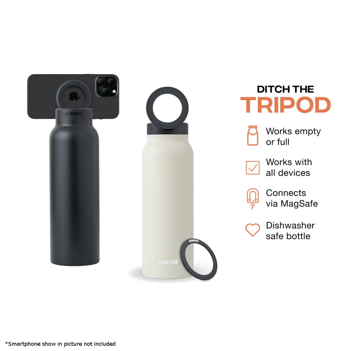 Ringo V2 Magnetic Ring Water Bottle mobile stand (709ml) - MSL Digital ...