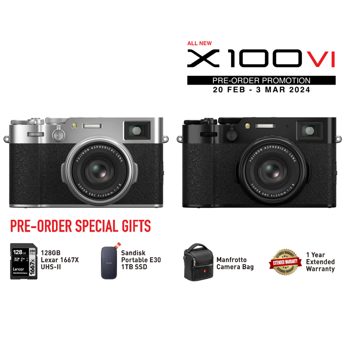 [Pre-Order] FUJIFILM X100VI X100 VI Camera Official Fujifilm Warranty ...